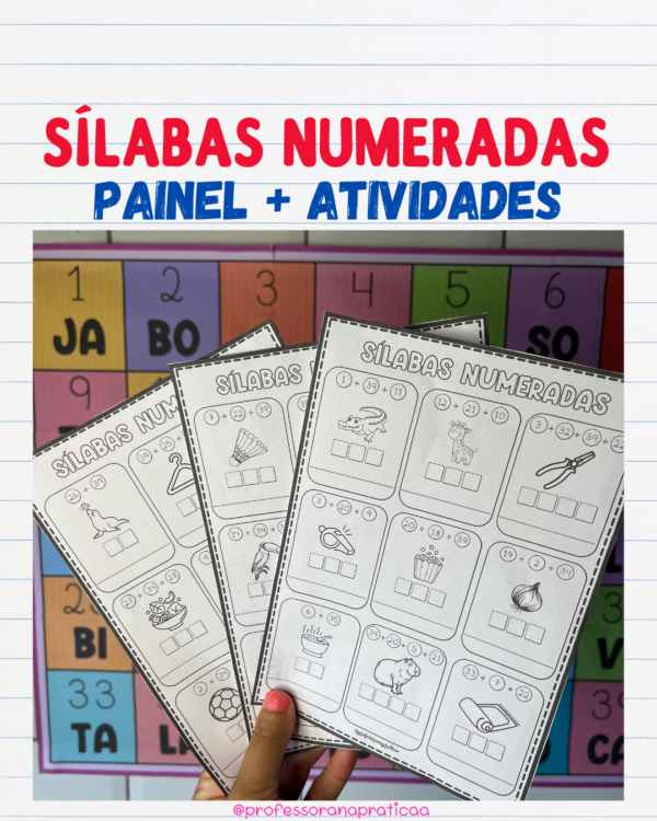 Sílabas numeradas - Painel + Atividades - Patrícia da Silva - Professora na pratica