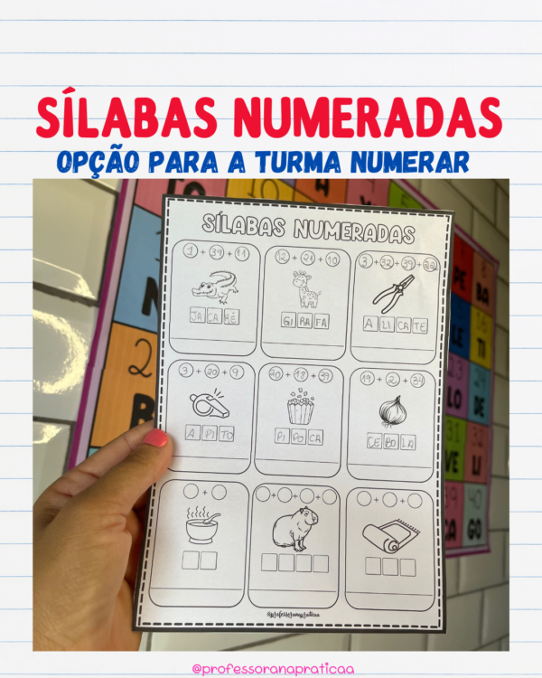 Sílabas numeradas - Painel + Atividades - Patrícia da Silva - Professora na pratica