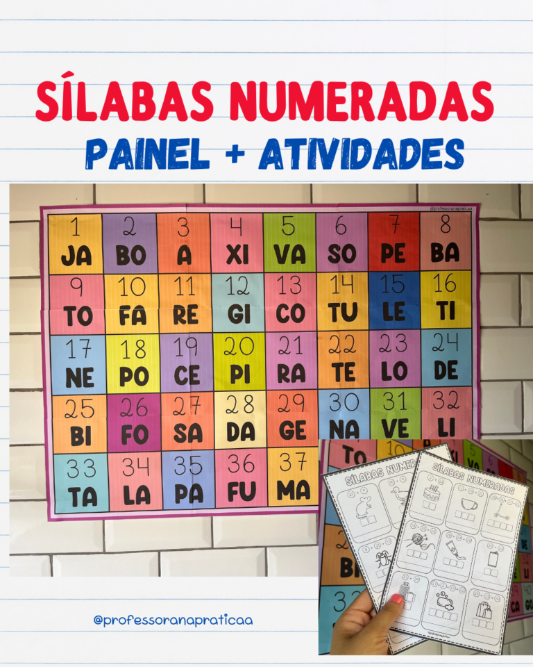 Sílabas numeradas - Painel + Atividades - Patrícia da Silva - Professora na pratica