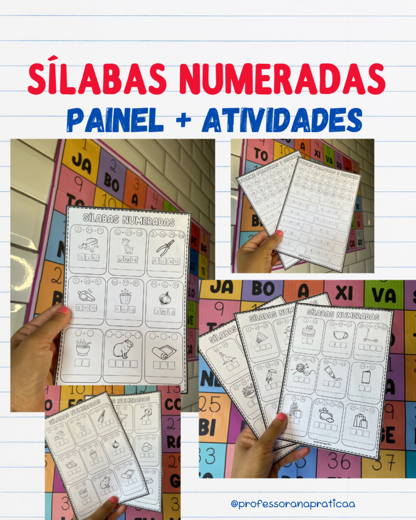 Sílabas numeradas - Painel + Atividades - Patrícia da Silva - Professora na pratica