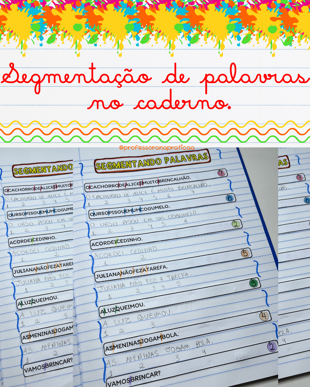 FRASES - Segmentando palavras no caderno. - Patrícia da Silva ...